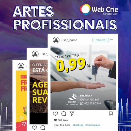 Arte para divulgação, banners para redes sociais - Pacote com 20 artes ...